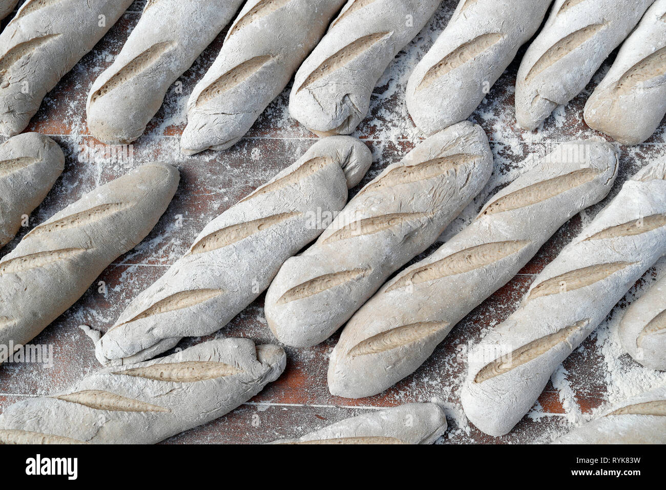 Old Domancy craft festival. Traditional bread making. France Stock ...