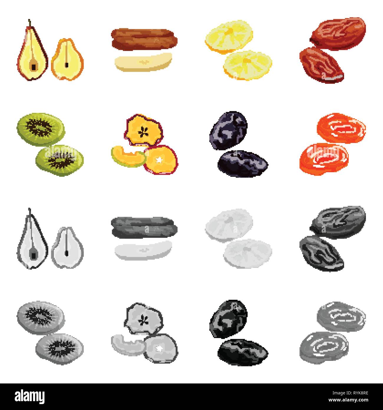 Vector illustration of food and raw icon. Collection of food and nature ...