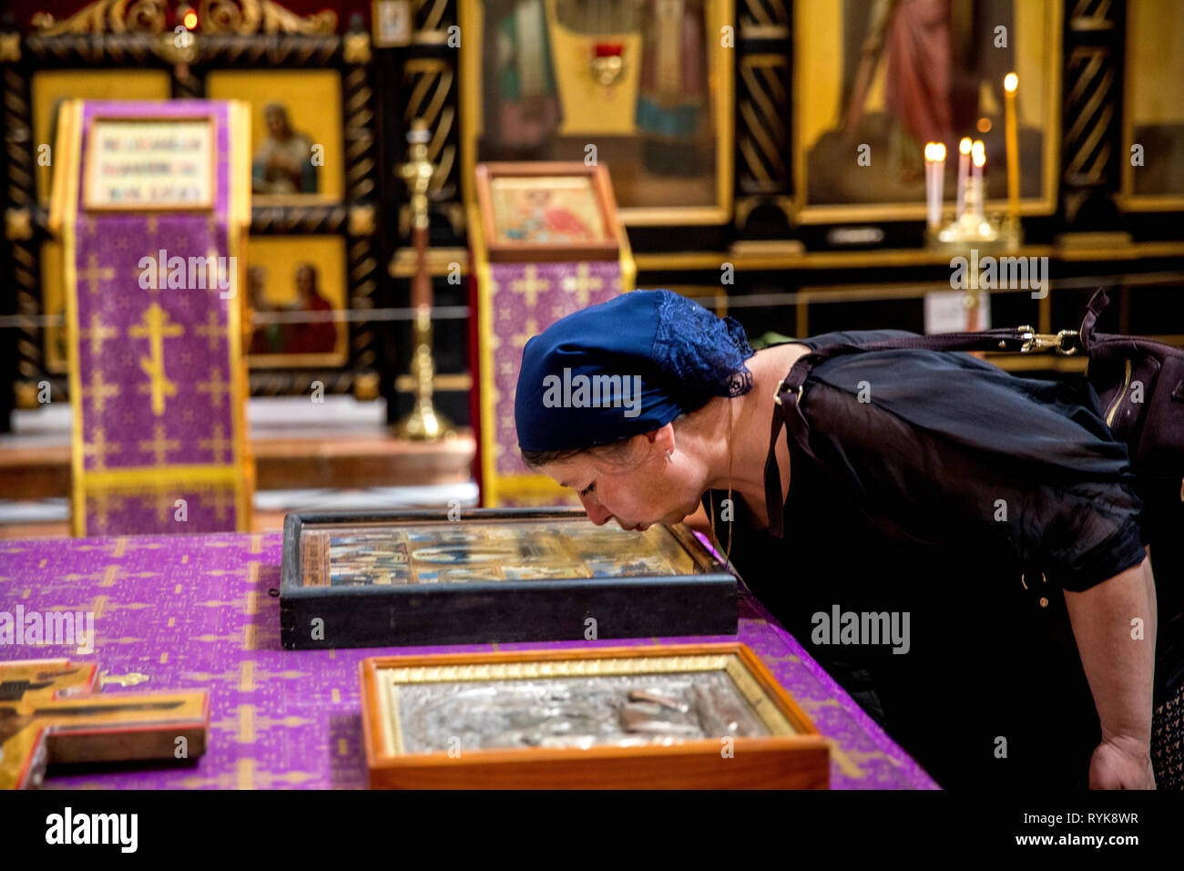 Alexander Nevsky Russian orthodox church, Jerusalem, Israel Stock Photo ...