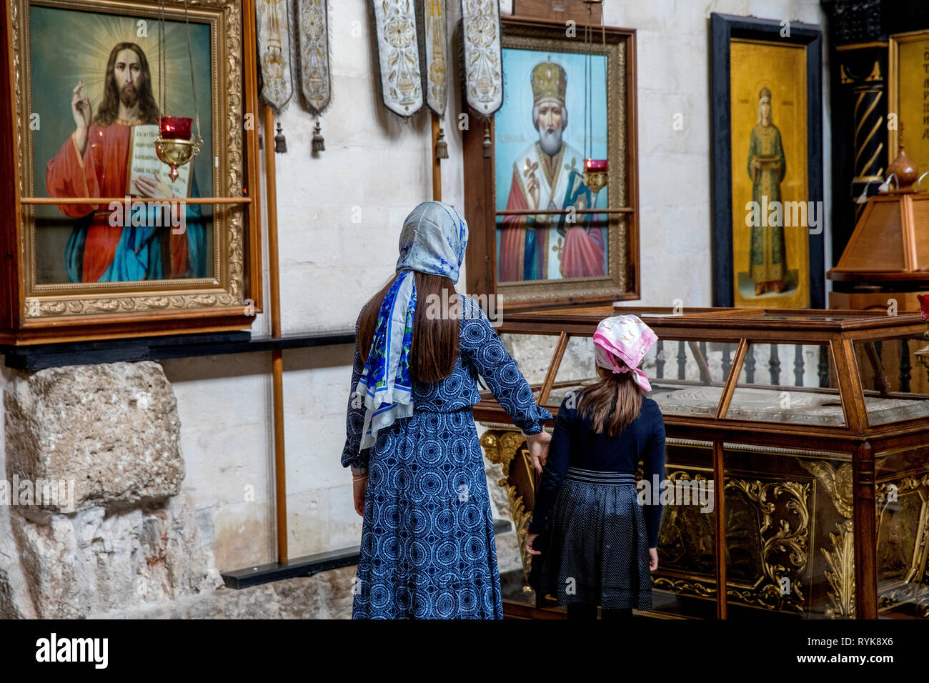 Alexander Nevsky Russian orthodox church, Jerusalem, Israel Stock Photo ...