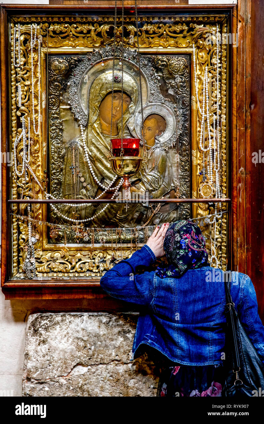 Alexander Nevsky Russian orthodox church, Jerusalem, Israel Stock Photo ...