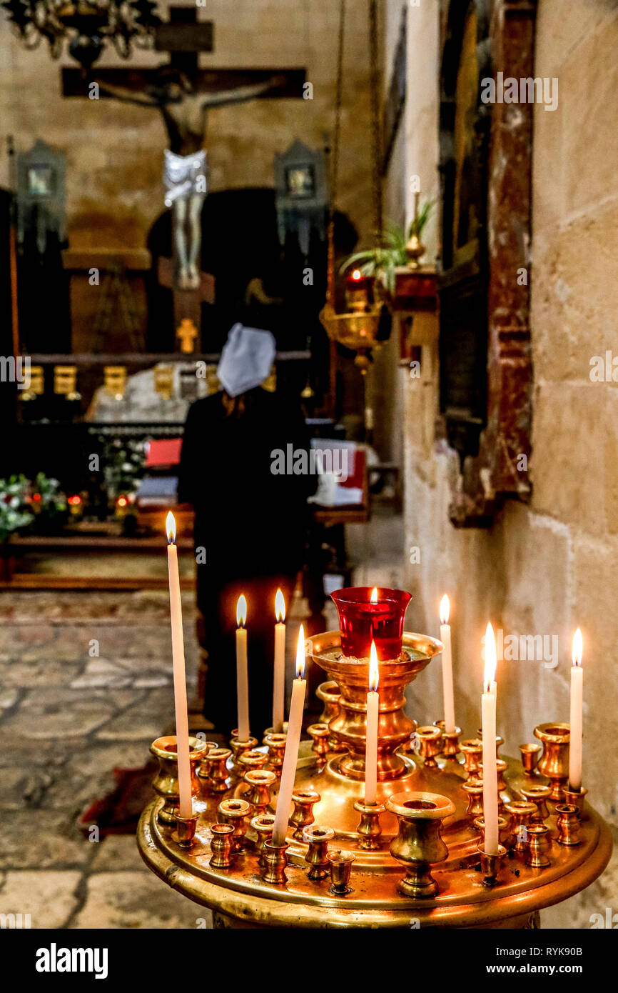 Alexander Nevsky Russian orthodox church, Jerusalem, Israel Stock Photo ...