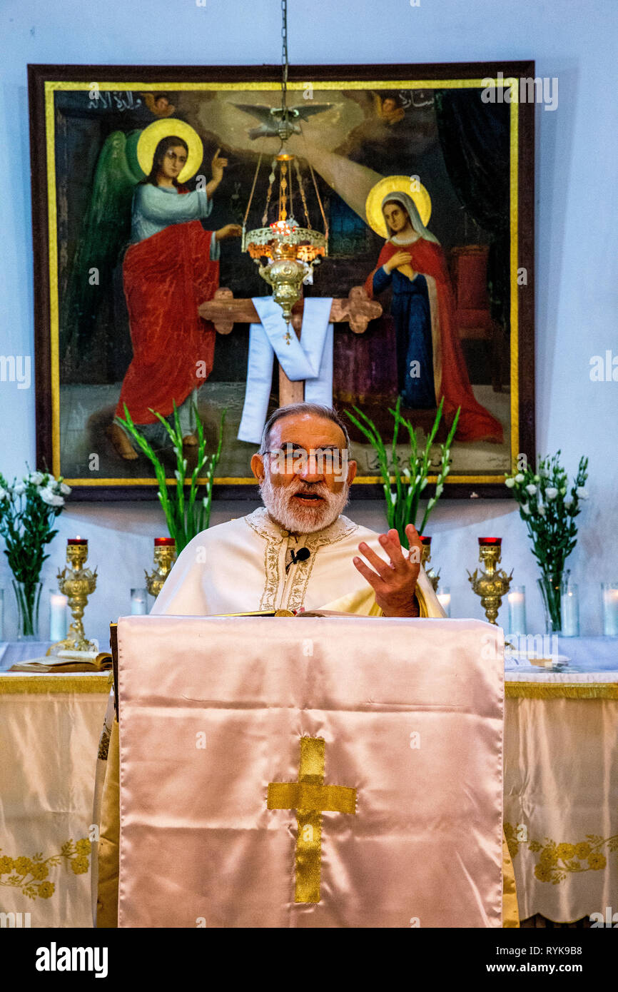 Father Emile Shoufani celebrating the Myrrh bearers' sunday in the ...