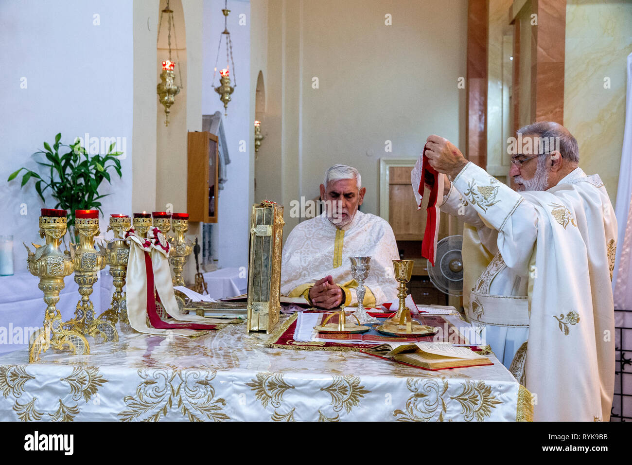 Celebration of the Myrrh bearers' sunday in the Nazareth melkite (Greek ...