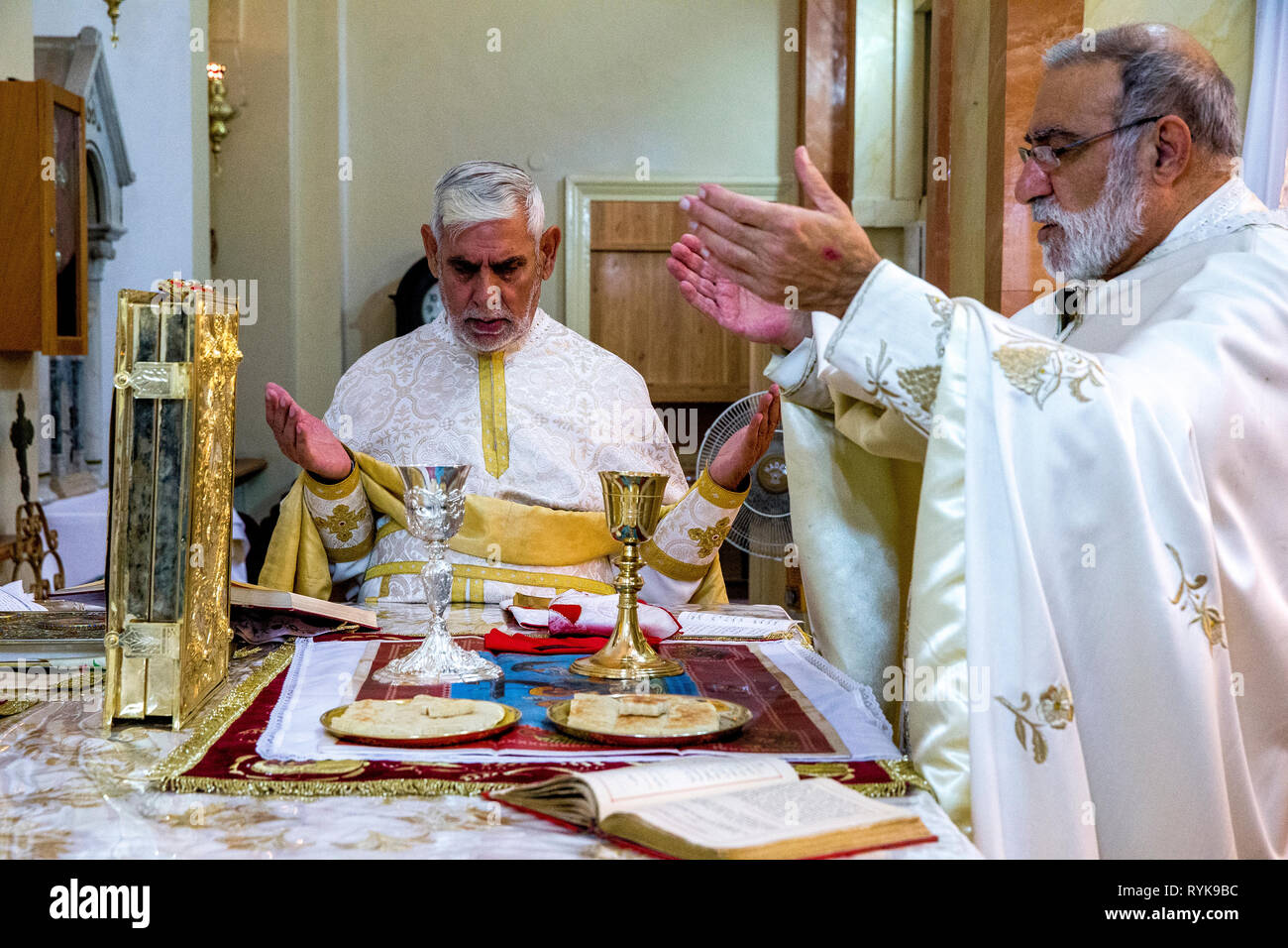 Celebration of the Myrrh bearers' sunday in the Nazareth melkite (Greek ...