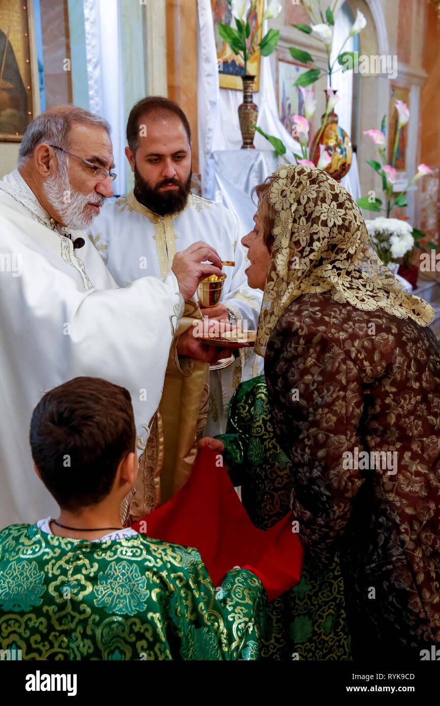 Celebration of the Myrrh bearers' sunday in the Nazareth melkite (Greek ...