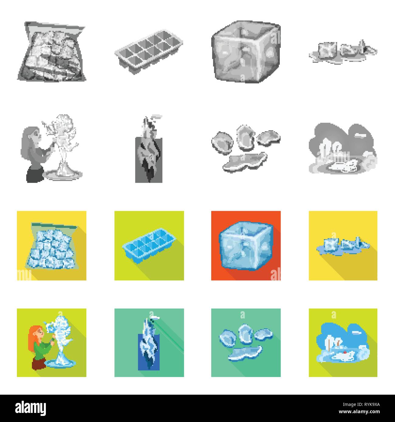 form,freezer,cube,sculpture,iceberg,splinters,pond,ice,package ...