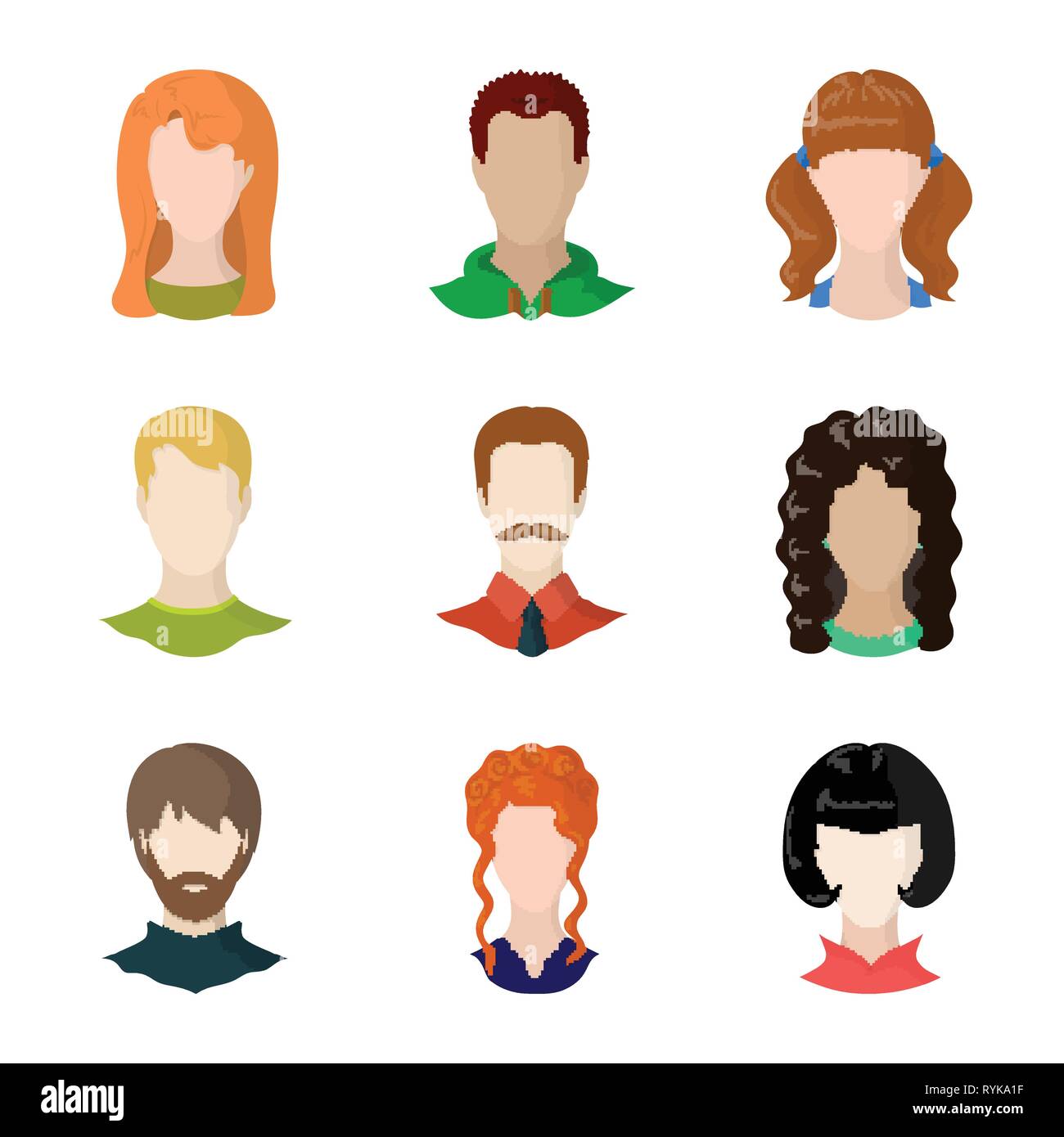 Vector design of avatar and dummy sign. Collection of avatar and figure ...