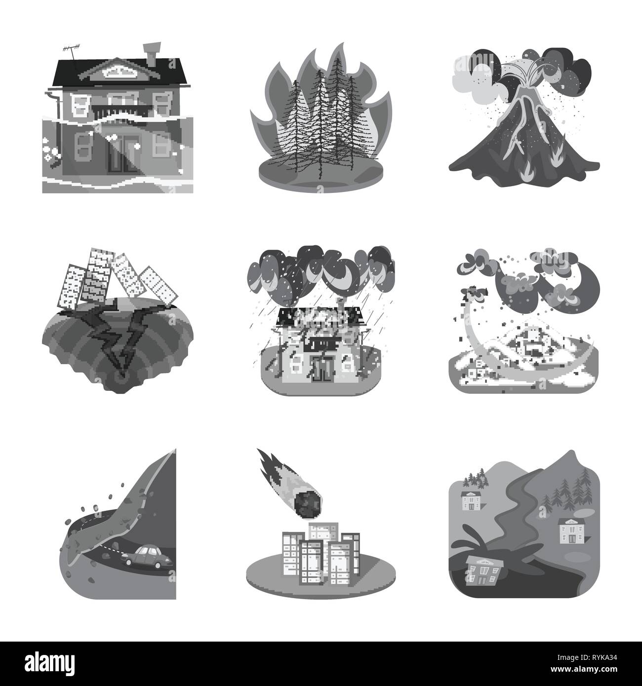 Vector design of nature and apocalypse icon. Set of nature and ...