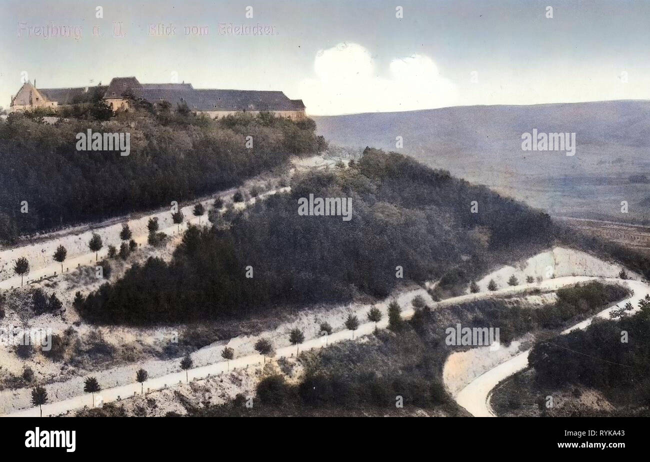 Neuenburg Castle (Freyburg), 1912, Saxony-Anhalt, Freyburg, Blick vom ...
