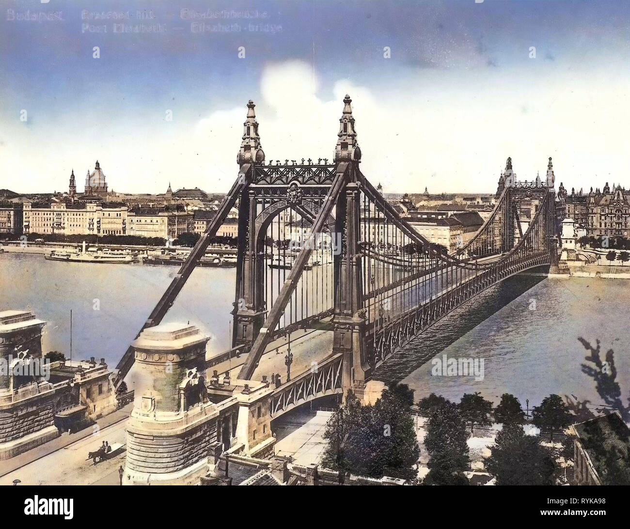 Historical images of Elisabeth Bridge, Budapest, 1912, Elisabethbrücke ...