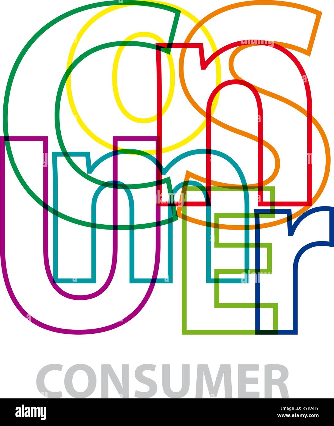Vector consumer. Broken text Stock Vector Image & Art - Alamy