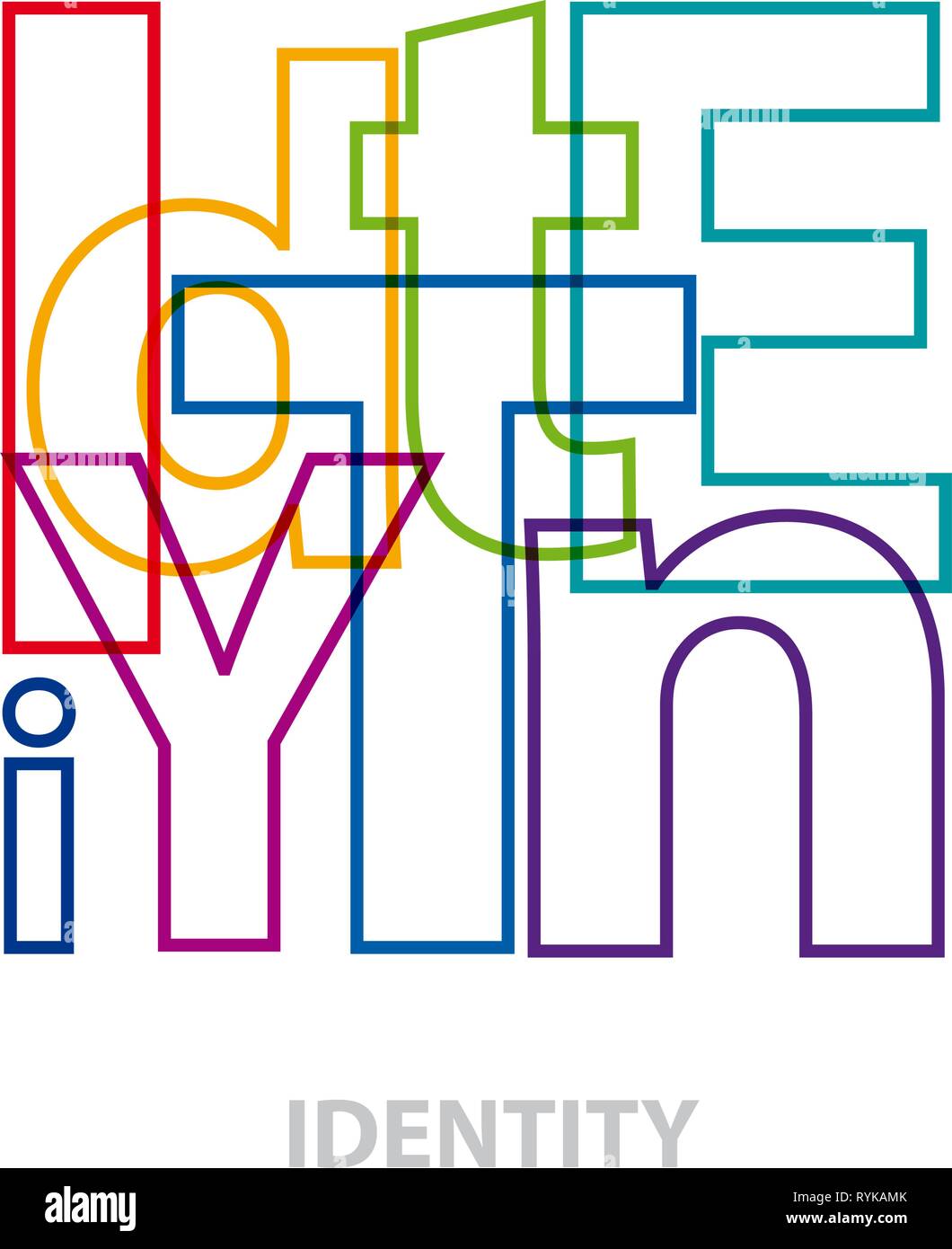 Vector identity. Broken text Stock Vector Image & Art - Alamy