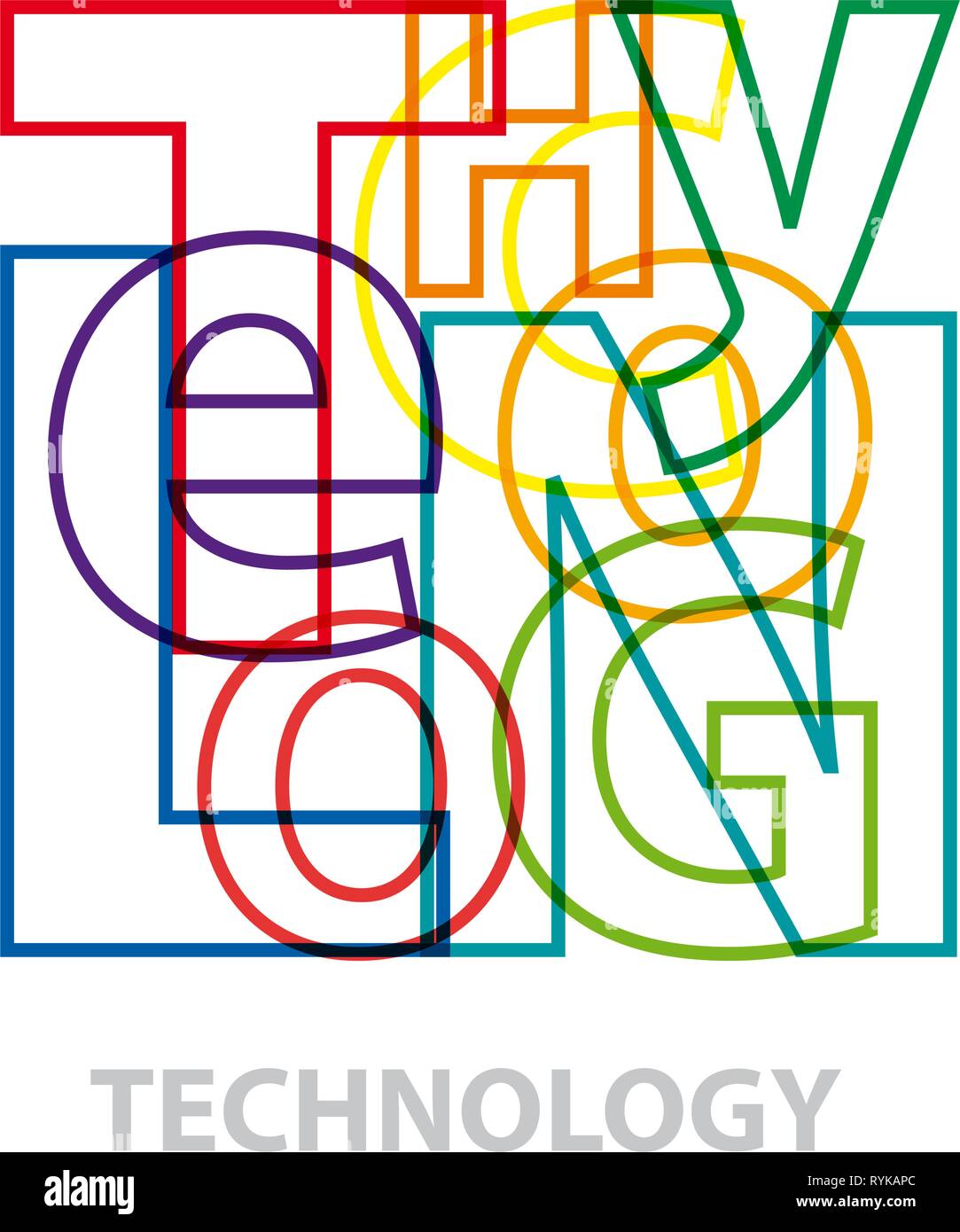 Vector technology. Broken text Stock Vector Image & Art - Alamy