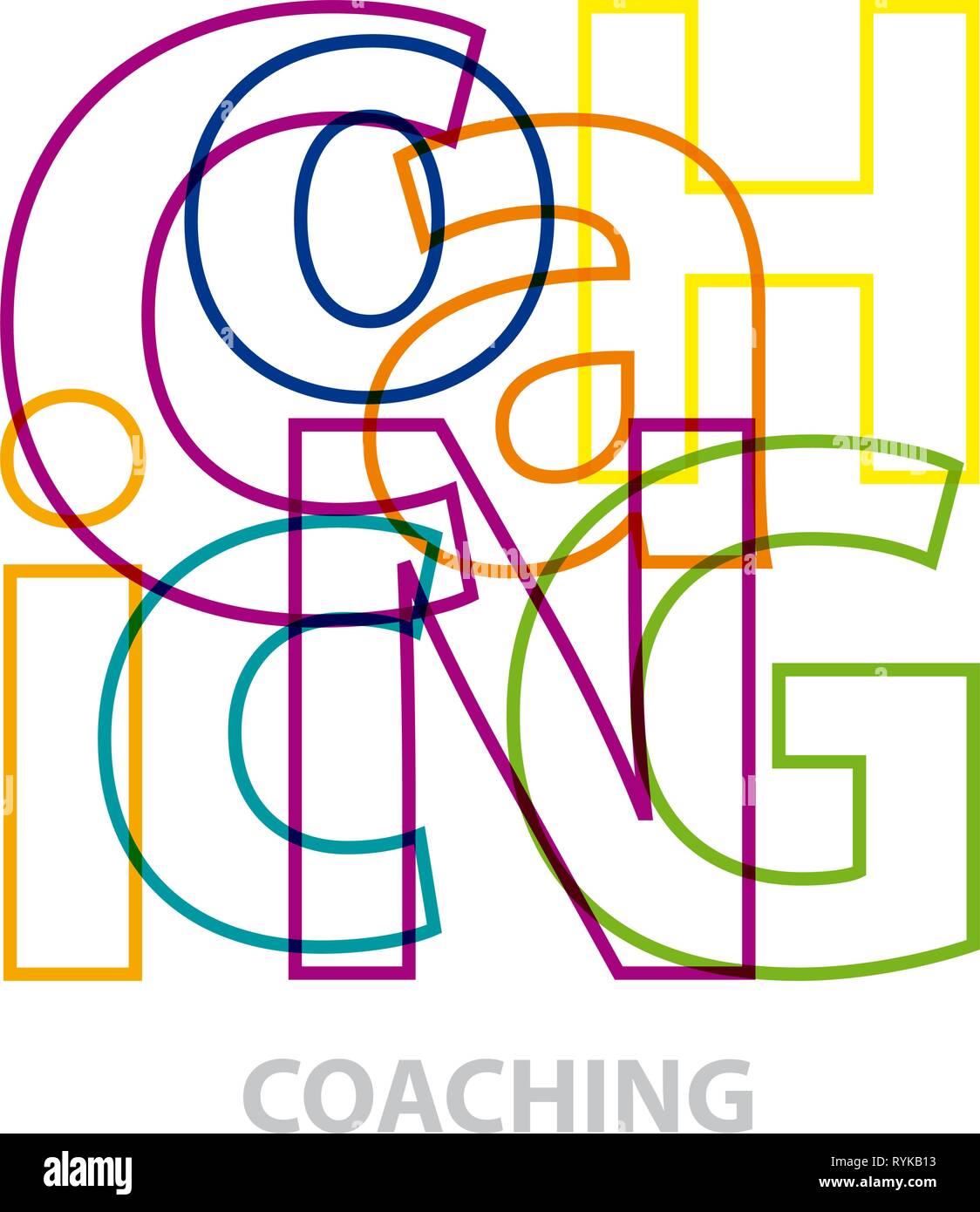 Vector coaching. Broken text Stock Vector Image & Art - Alamy