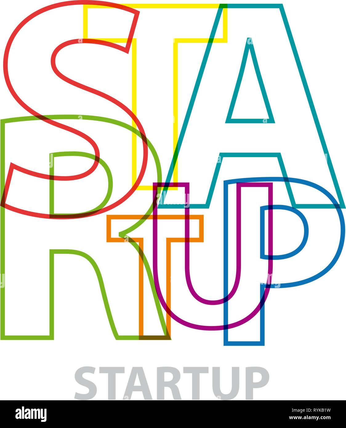 Vector startup. Broken text Stock Vector Image & Art - Alamy