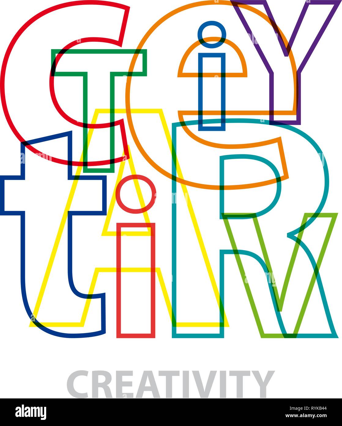 Vector creativity. Broken text Stock Vector Image & Art - Alamy