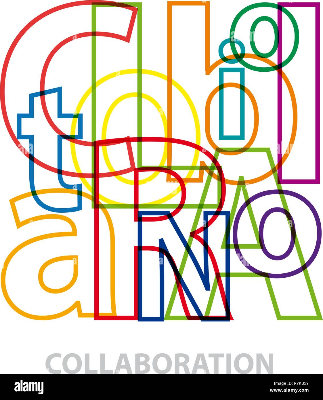 Vector collaboration. Broken text Stock Vector Image & Art - Alamy