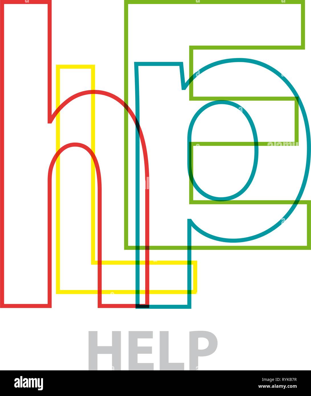 Vector Help. Broken text Stock Vector Image & Art - Alamy