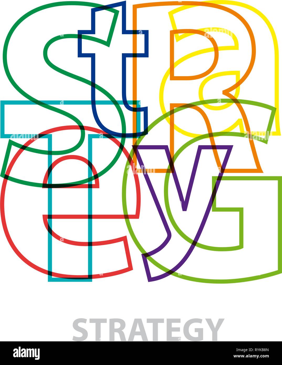 Vector strategy. Broken text Stock Vector Image & Art - Alamy