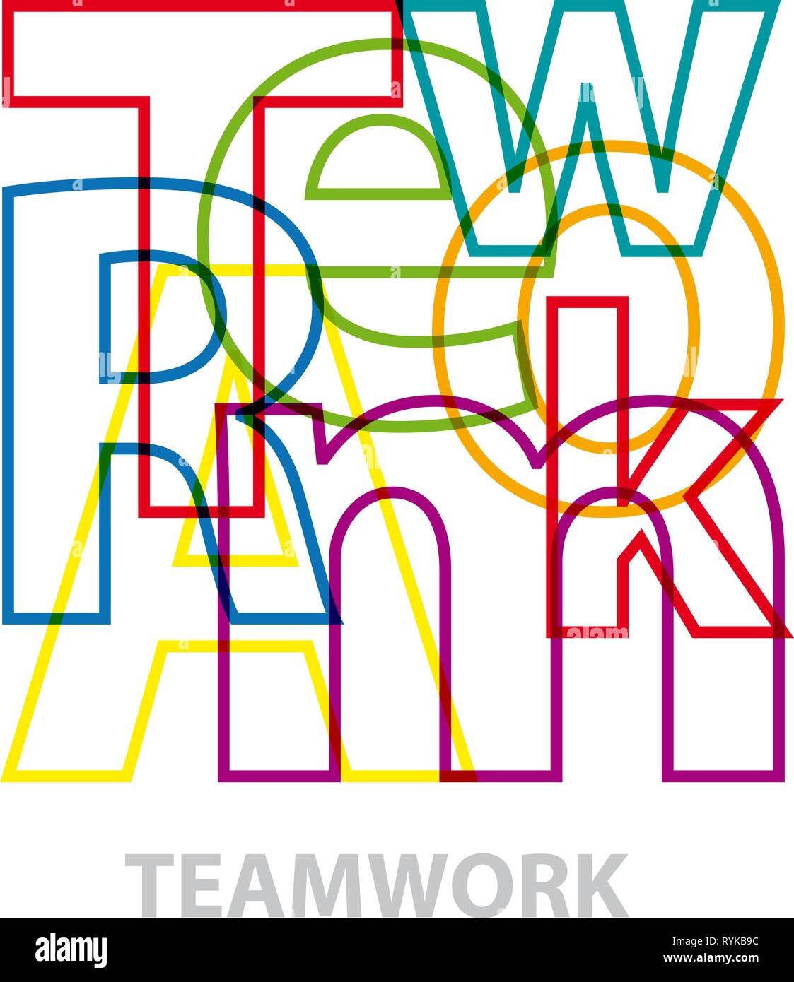 Vector teamwork. Broken text Stock Vector Image & Art - Alamy