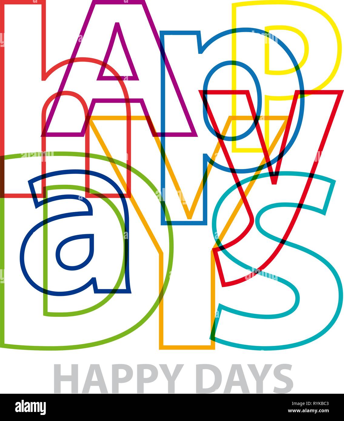 Vector Happy days. Broken text Stock Vector Image & Art - Alamy