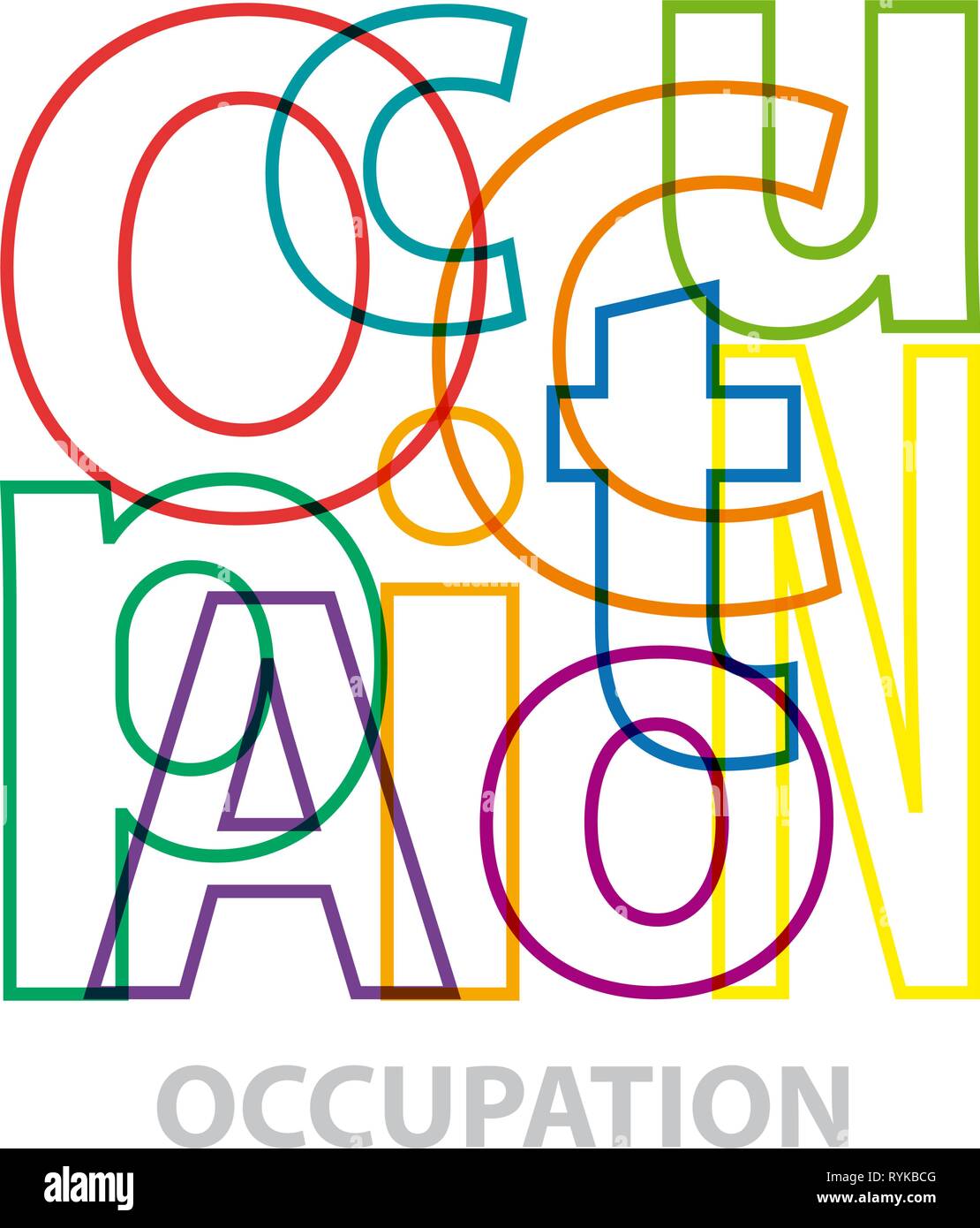 Vector Occupation. Broken text Stock Vector Image & Art - Alamy