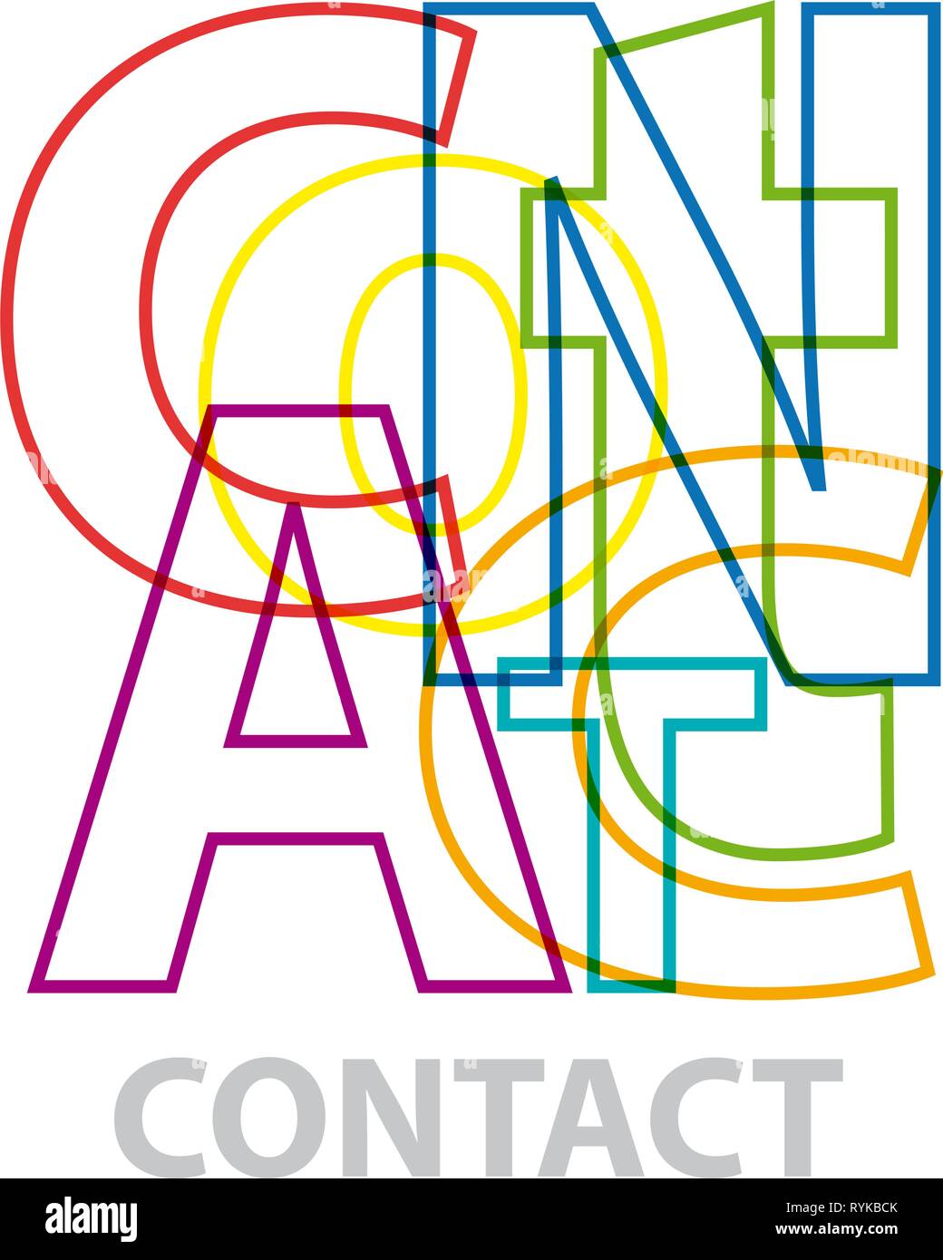 Vector Contact. Broken text Stock Vector Image & Art - Alamy