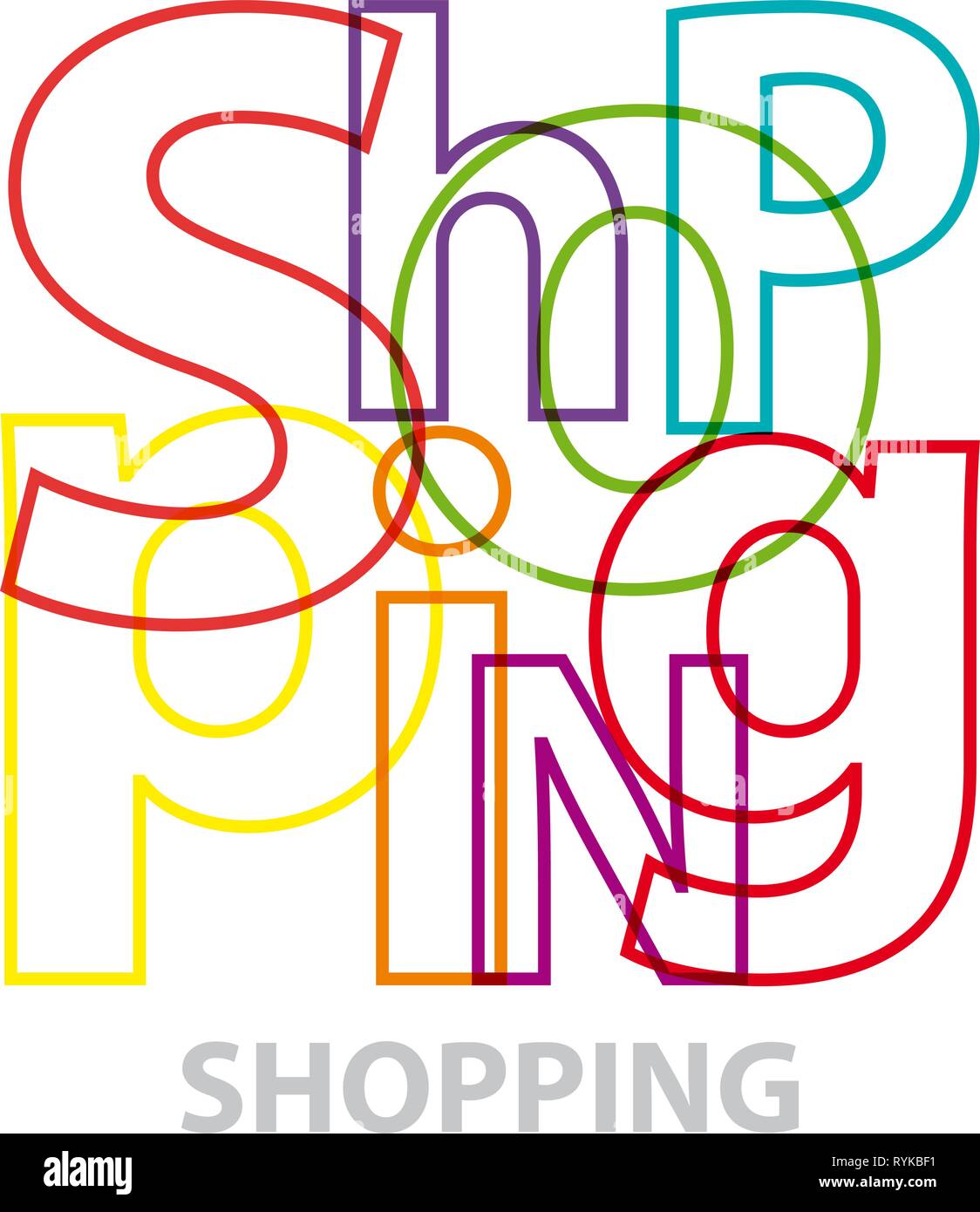 Vector Shopping. Broken text Stock Vector Image & Art - Alamy