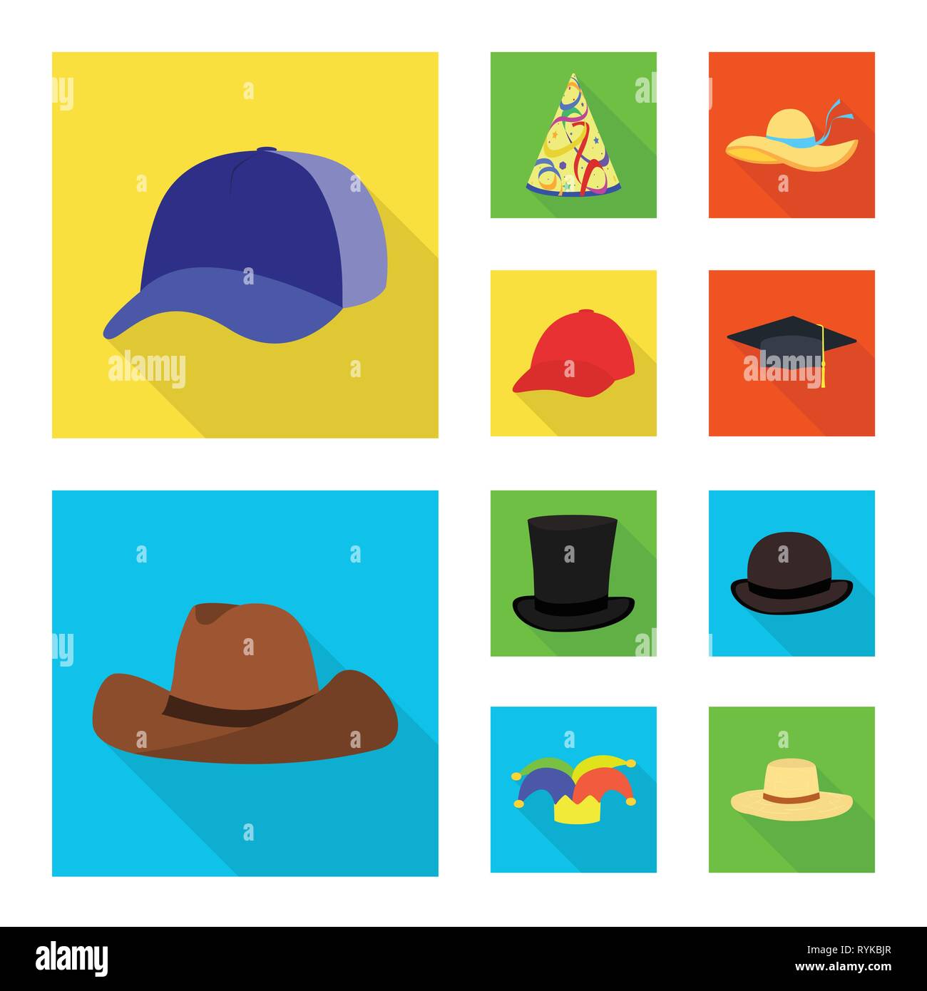 Vector design of fashion and profession icon. Set of fashion and cap ...