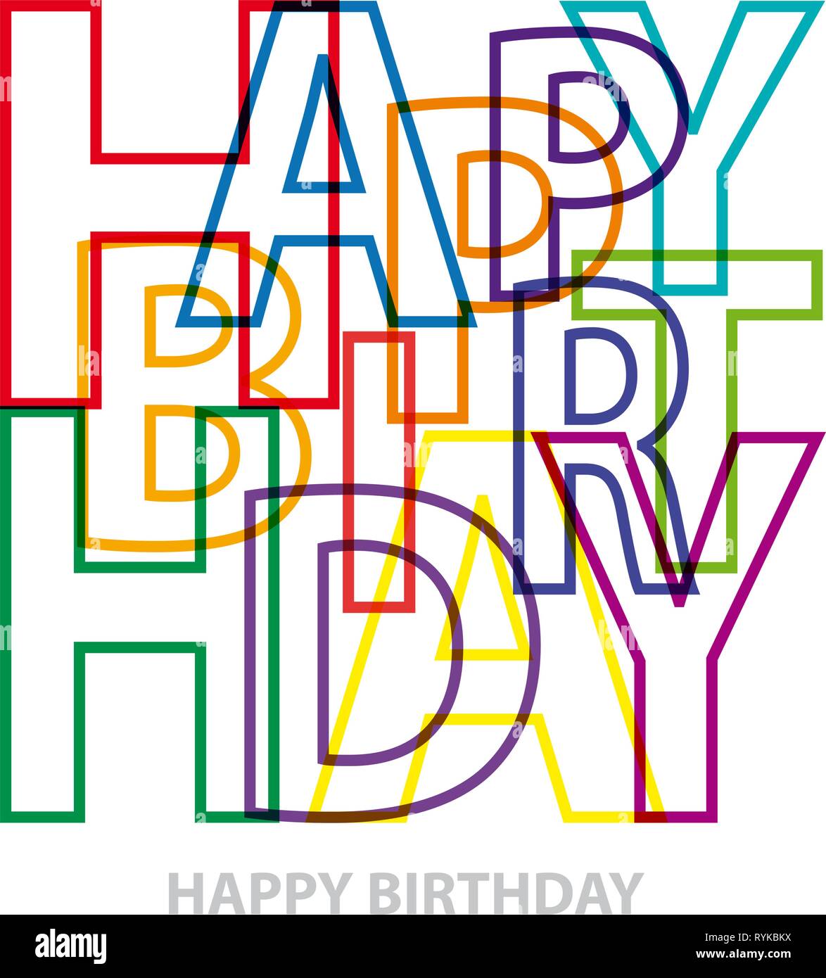 Vector happy birthday. Broken text Stock Vector Image & Art - Alamy