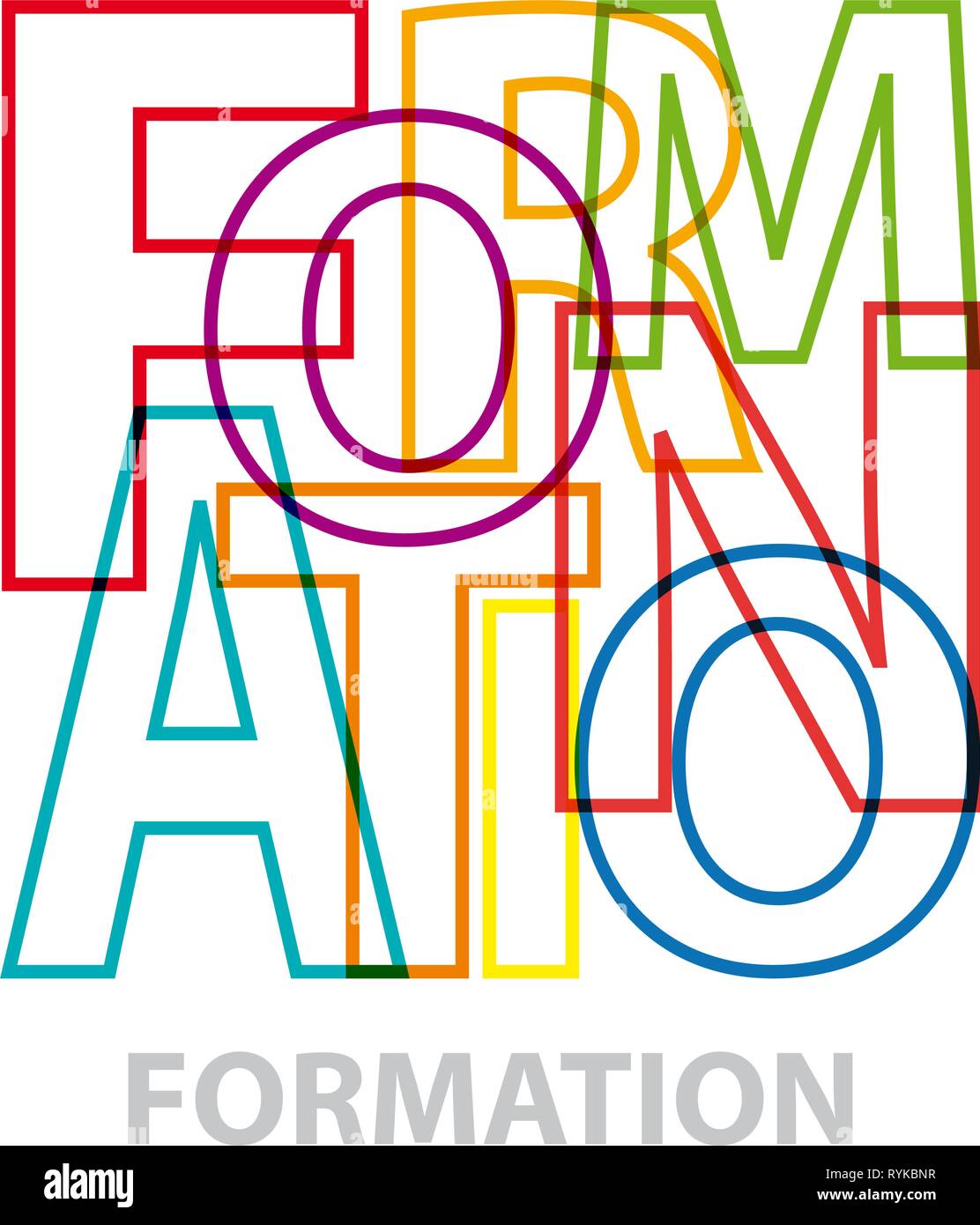 Vector formation. Broken text Stock Vector Image & Art - Alamy