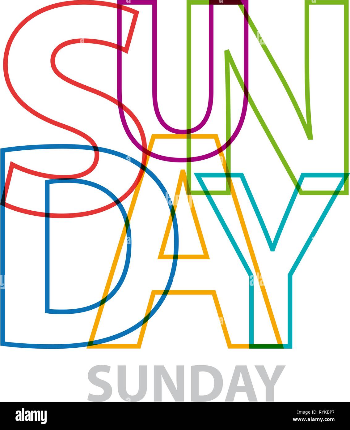 Vector sunday. Broken text Stock Vector Image & Art - Alamy
