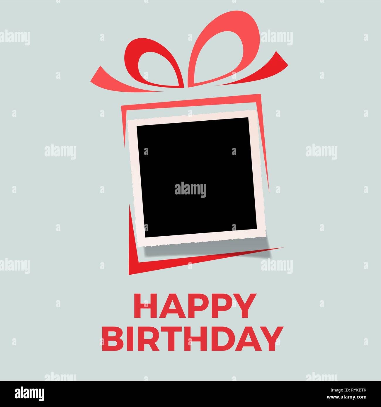 Happy Birthday Background With Photo Blank Frame Vector Template With Happy Birthday Background With Photo Blank Frame Vector Template With