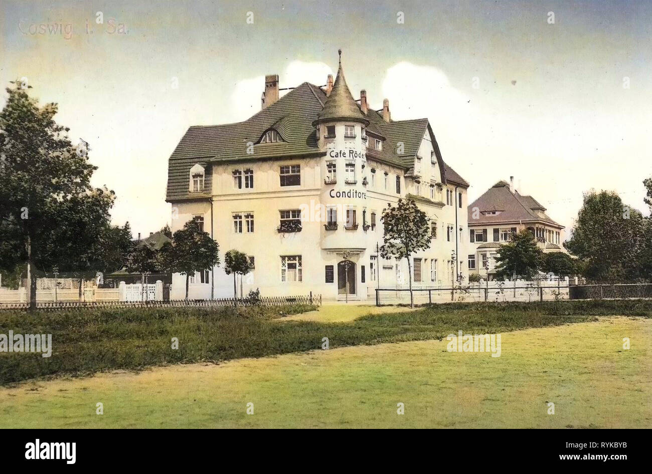 Cafés in Saxony, Buildings in Coswig, 1912, Landkreis Meißen, Coswig ...