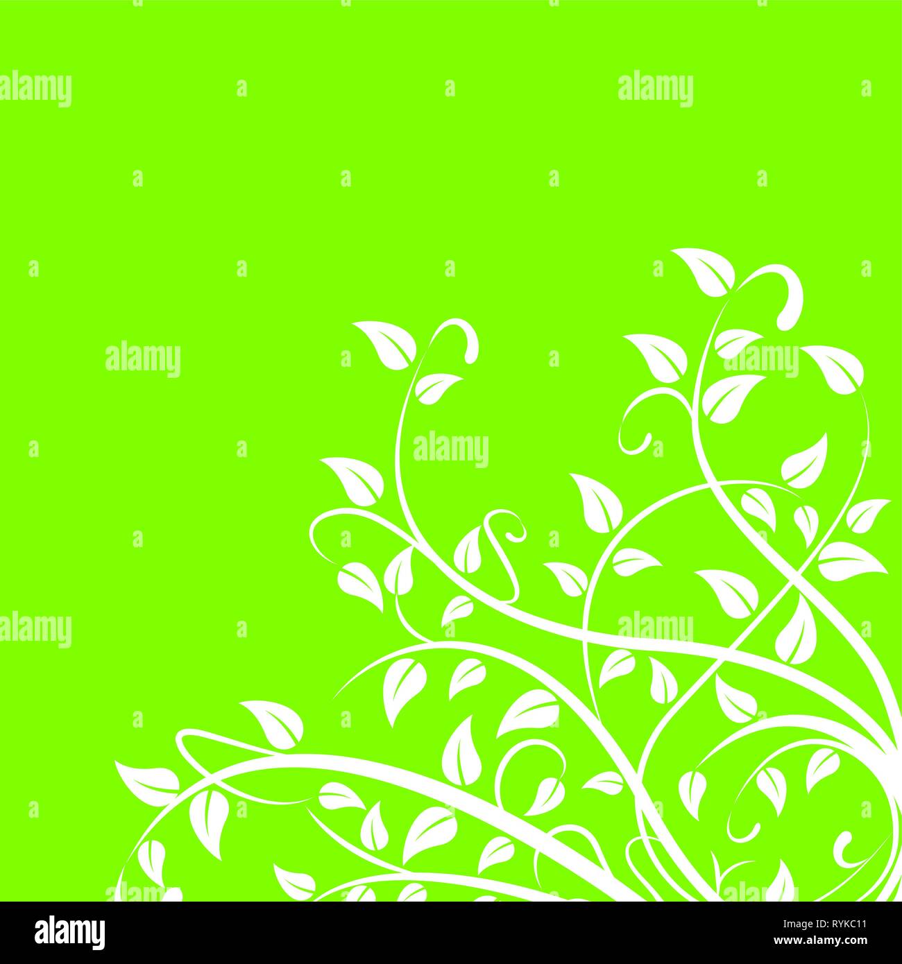 Vector spring background, poster with leaves and plants Stock Vector ...