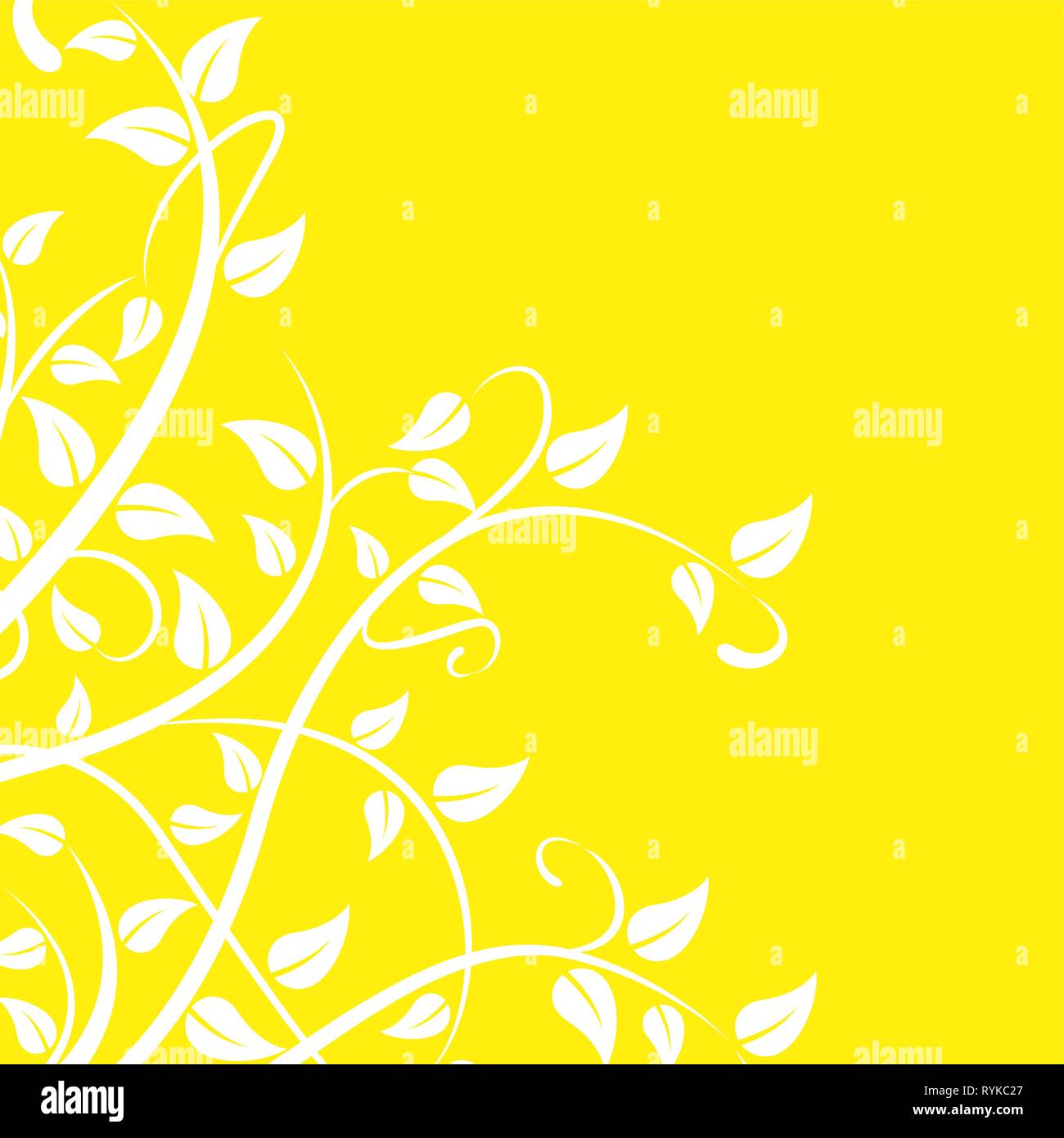 Vector spring background, poster with leaves and plants Stock Vector ...
