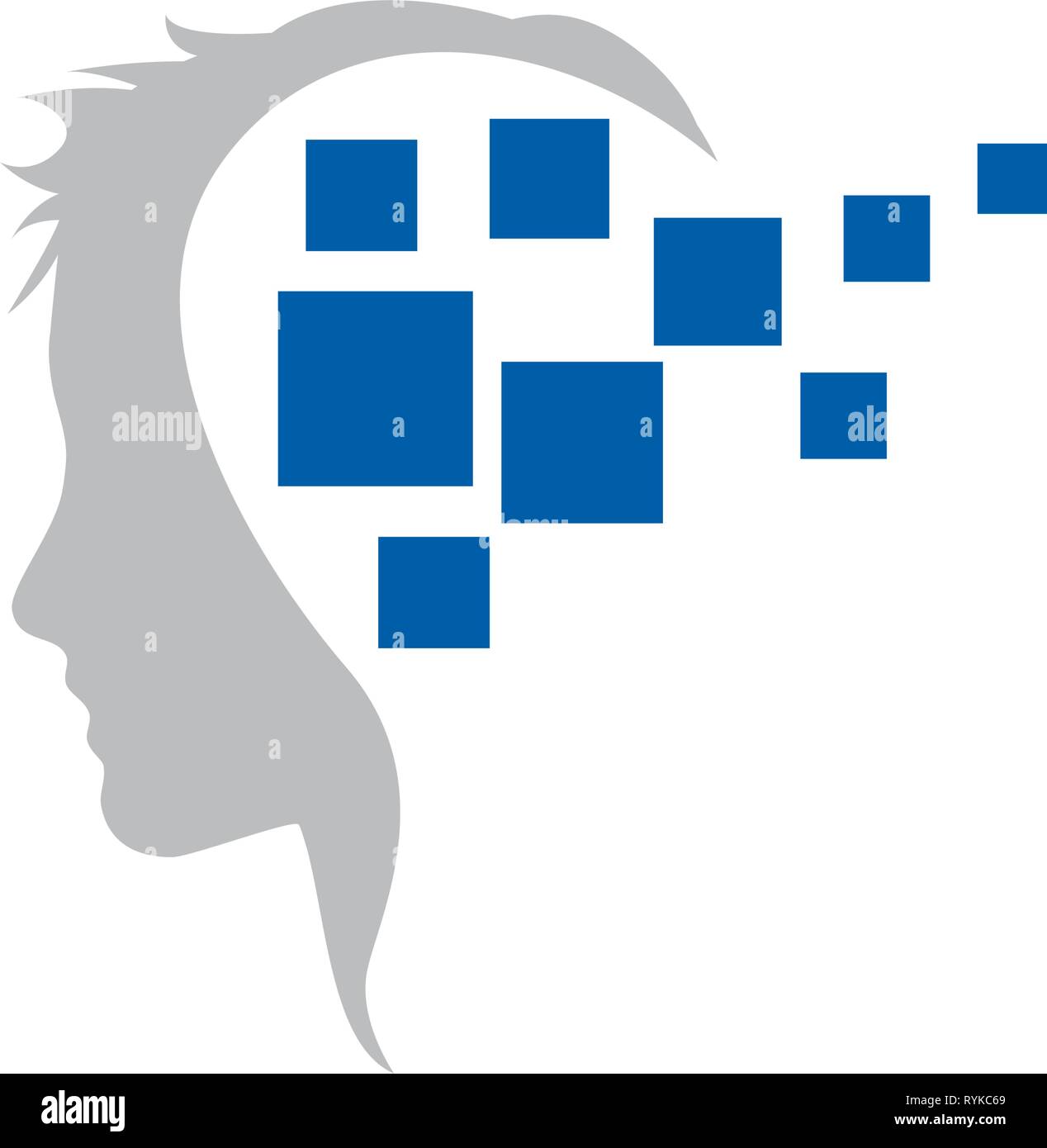 Vector logo digital generation, head and pixel Stock Vector Image & Art ...