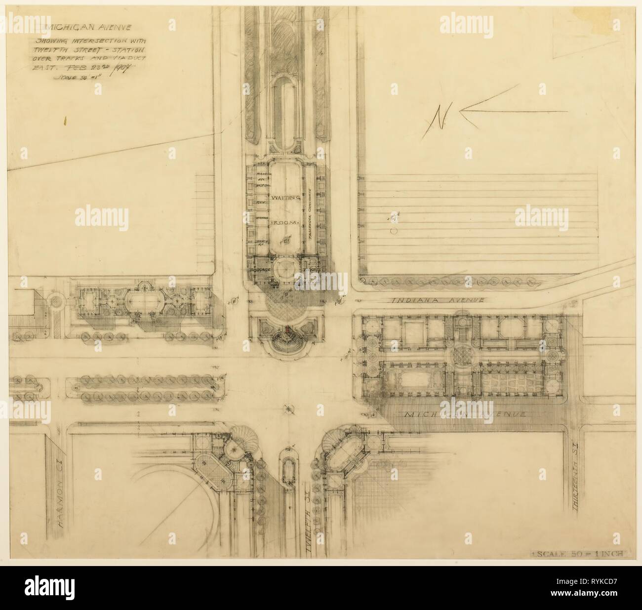 Plate 119 from The Plan of Chicago, 1909: Chicago. Sketch Plan of the ...