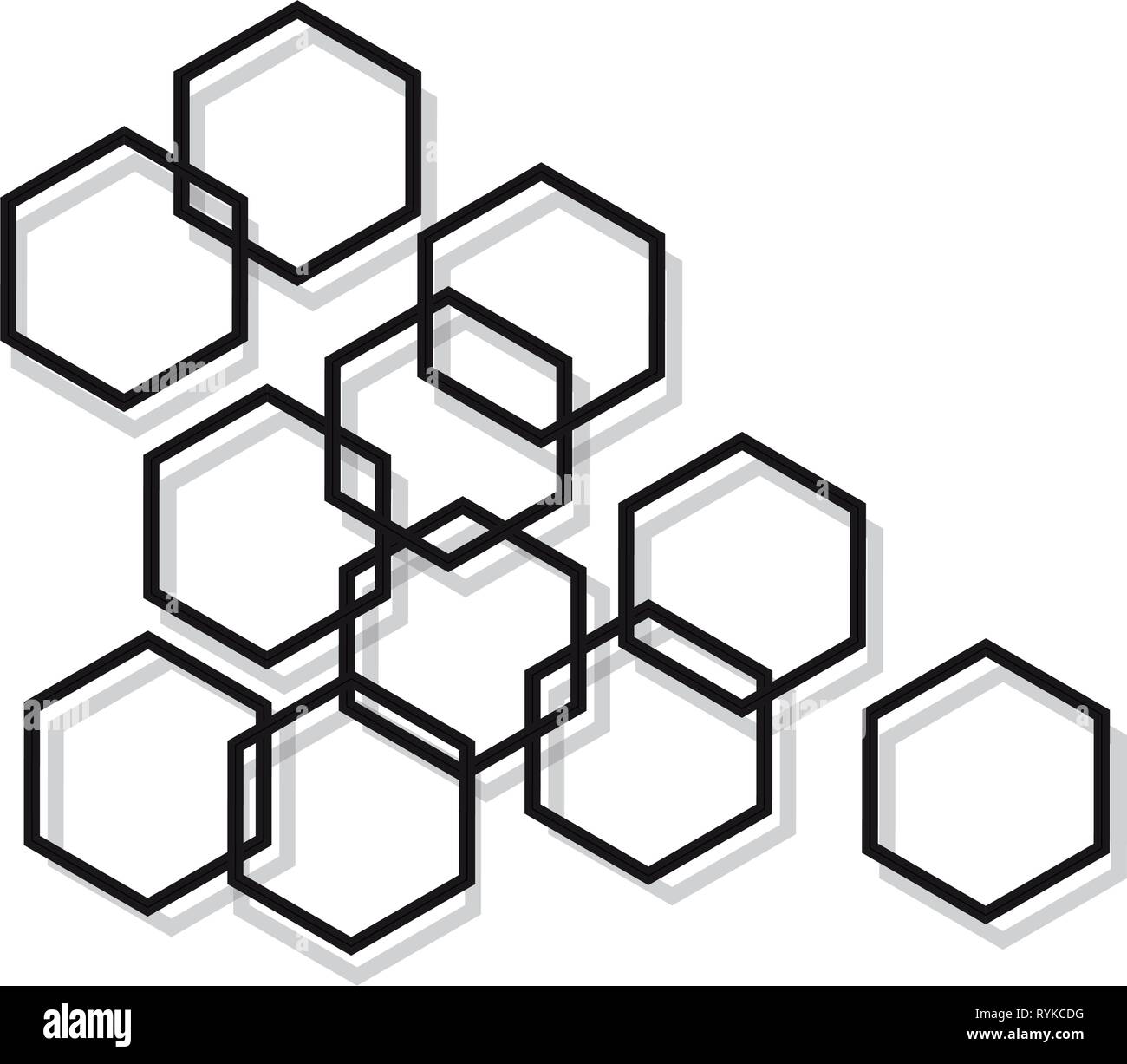 Vector background with hexagons in black Stock Vector Image & Art - Alamy