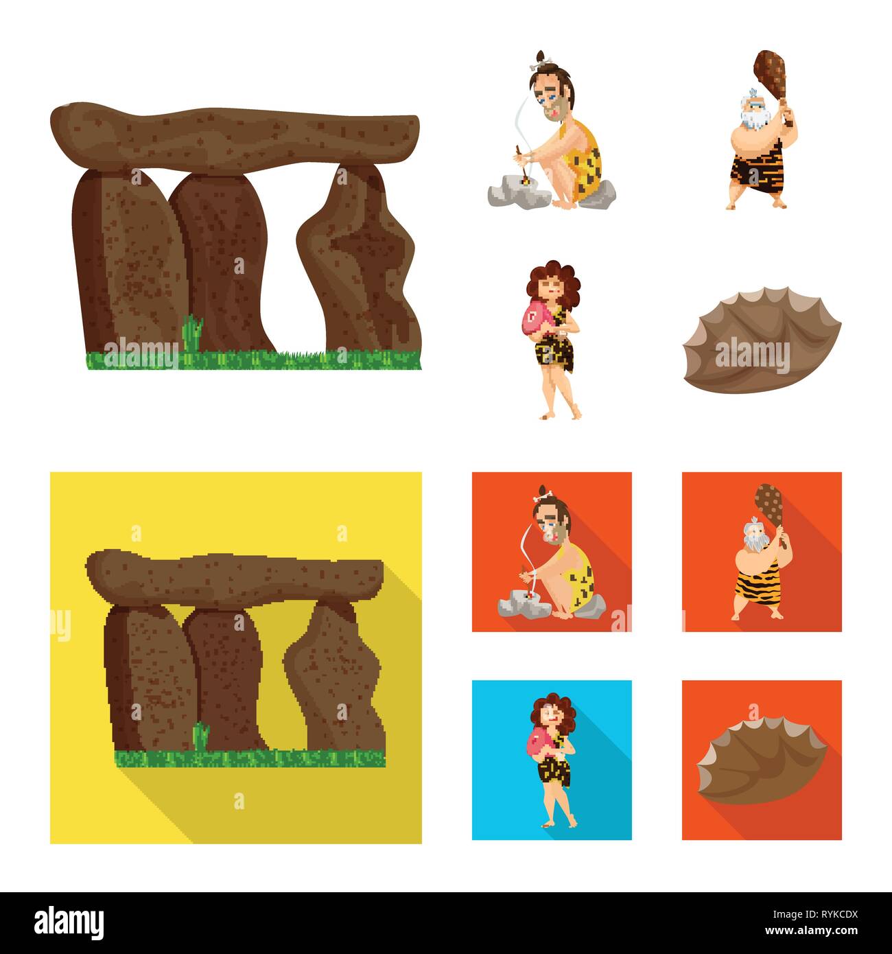 stone,man,woman,flint,monolith,caveman,primeval,sharp,megalith,fire ...