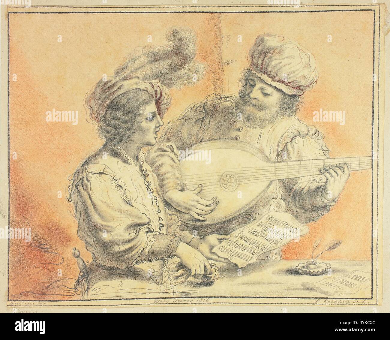 Singer and Lute Player. Mary Trevor (British, active early 19th century ...