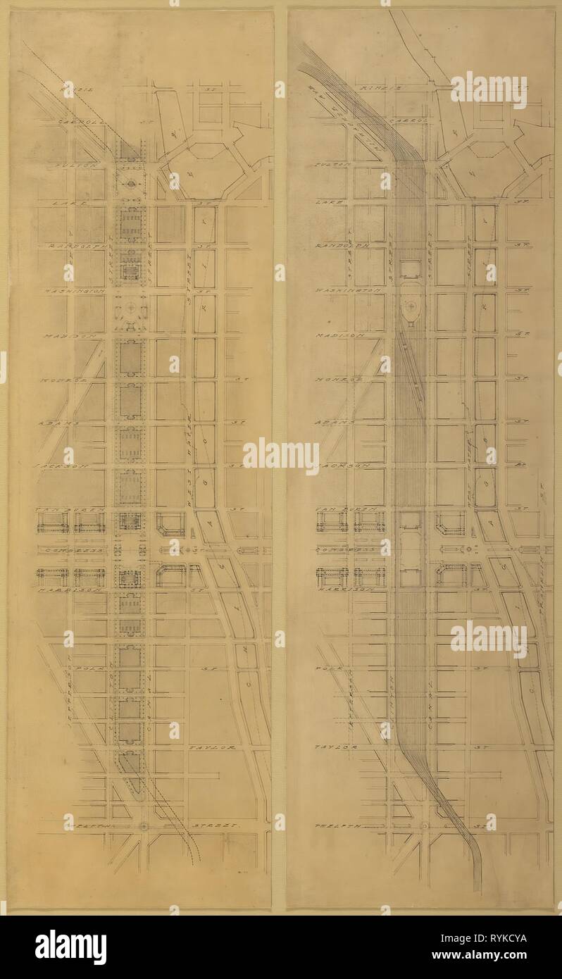 Plate 79 (2 Drawings) from The Plan of Chicago, 1909: Suggested ...