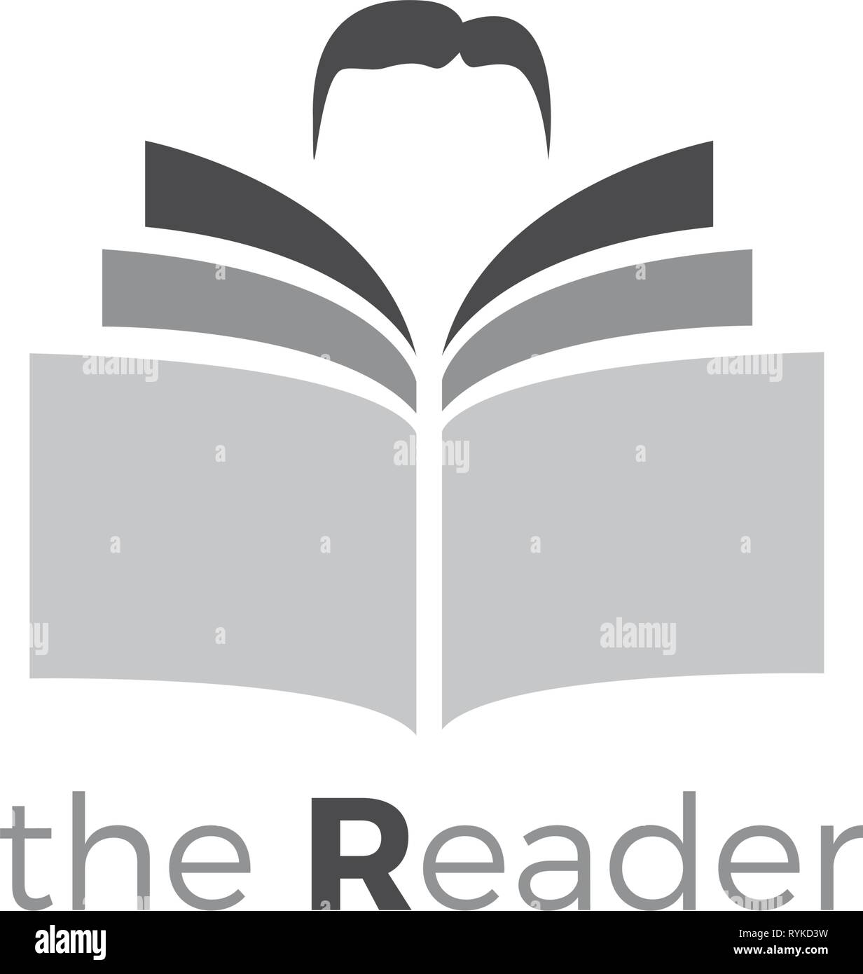 Creative logo of a abstract book reader. Vector isolated abstract ...