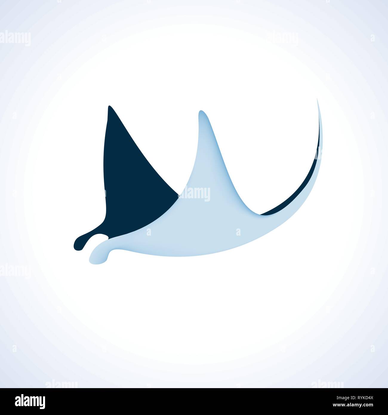 Creative logo of a manta, underwater. Vector isolated illustration ...