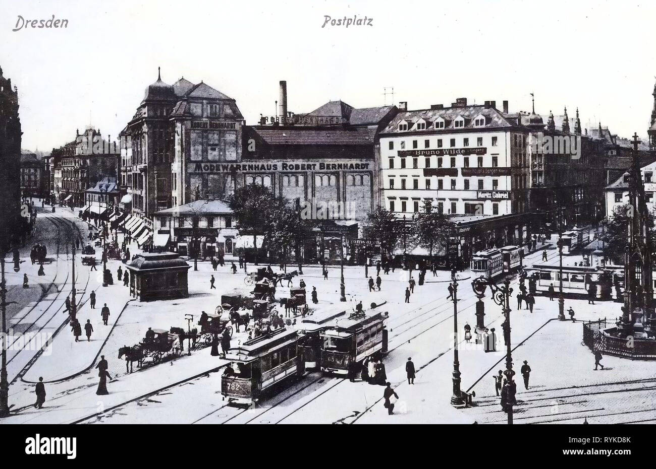 Trams in Dresden, Postplatz, Dresden, Buildings in Dresden ...