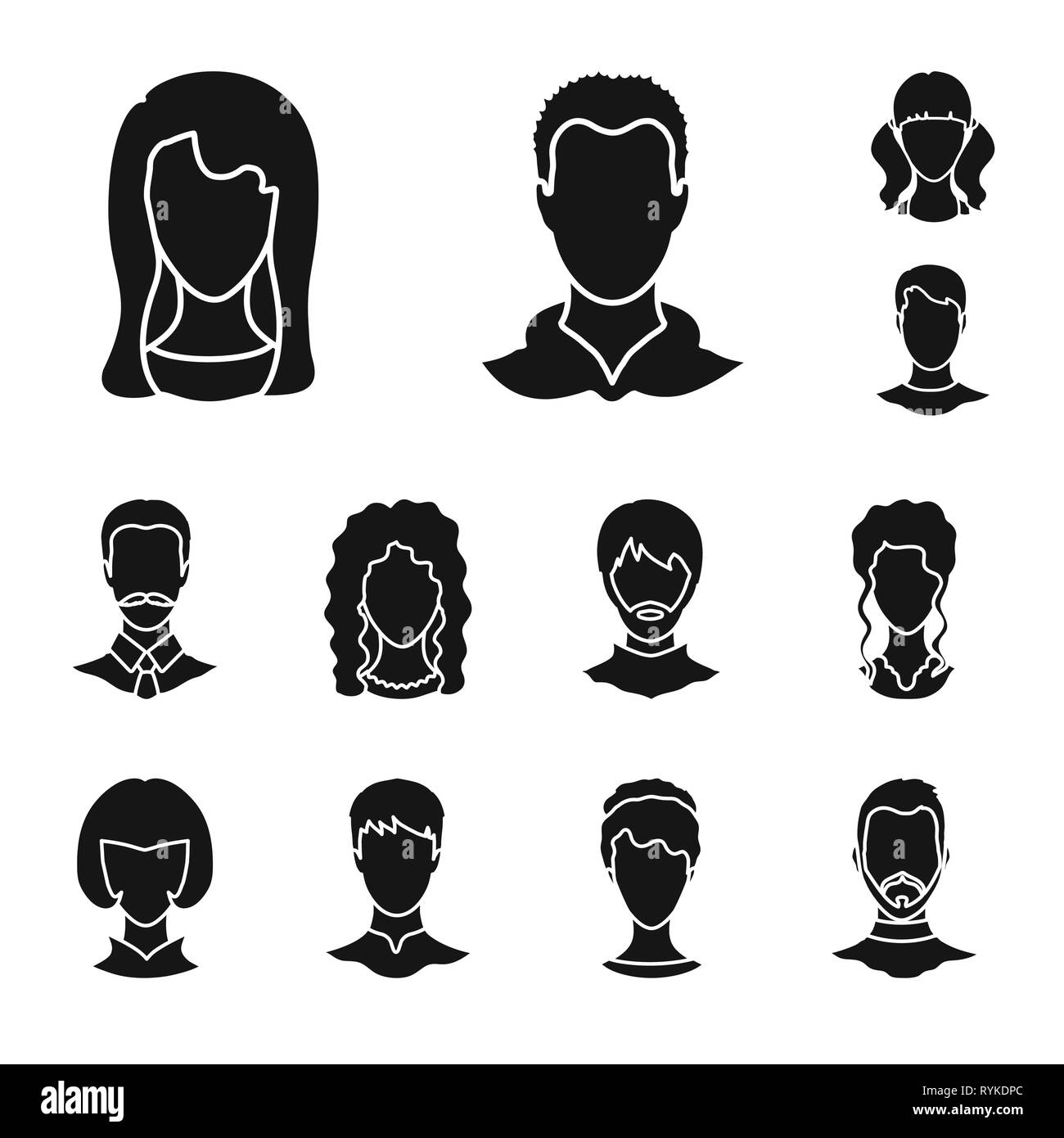 Vector design of character and profile logo. Collection of character ...