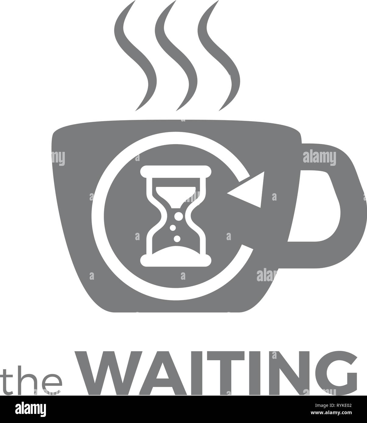 Vector logo waiting concept, coffee break Stock Vector Image & Art - Alamy