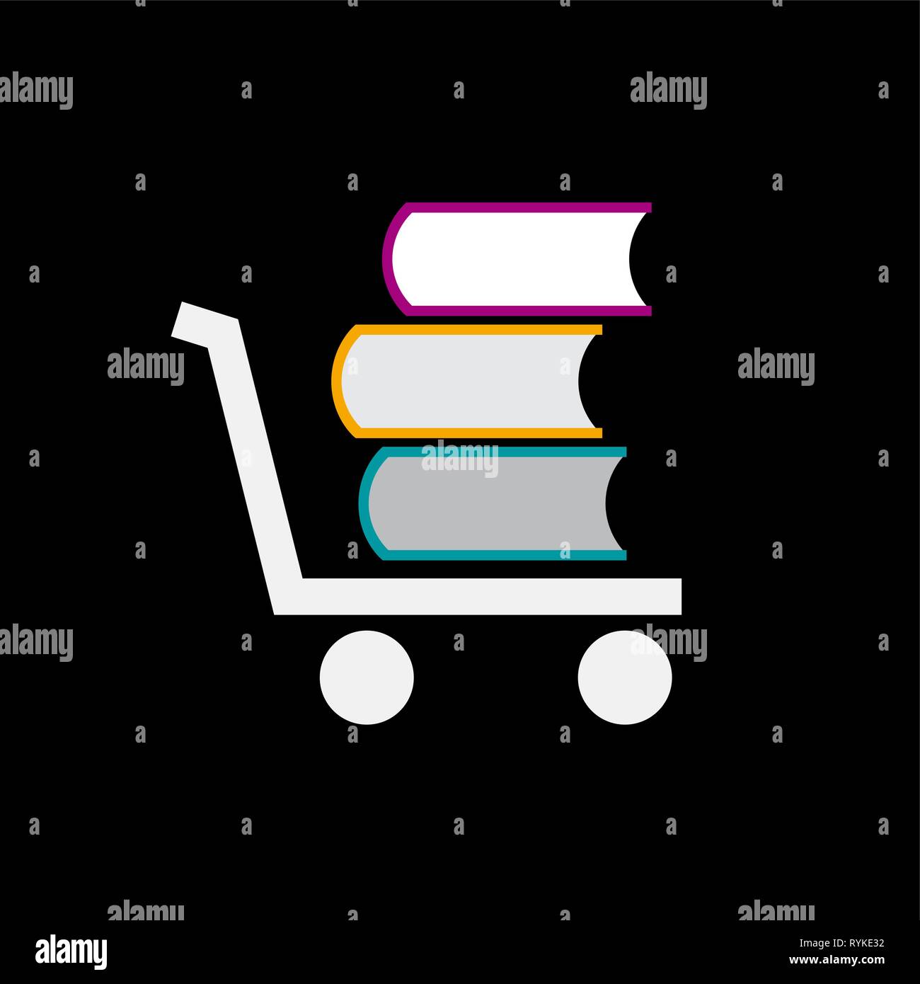 Book cart library Stock Vector Images - Alamy