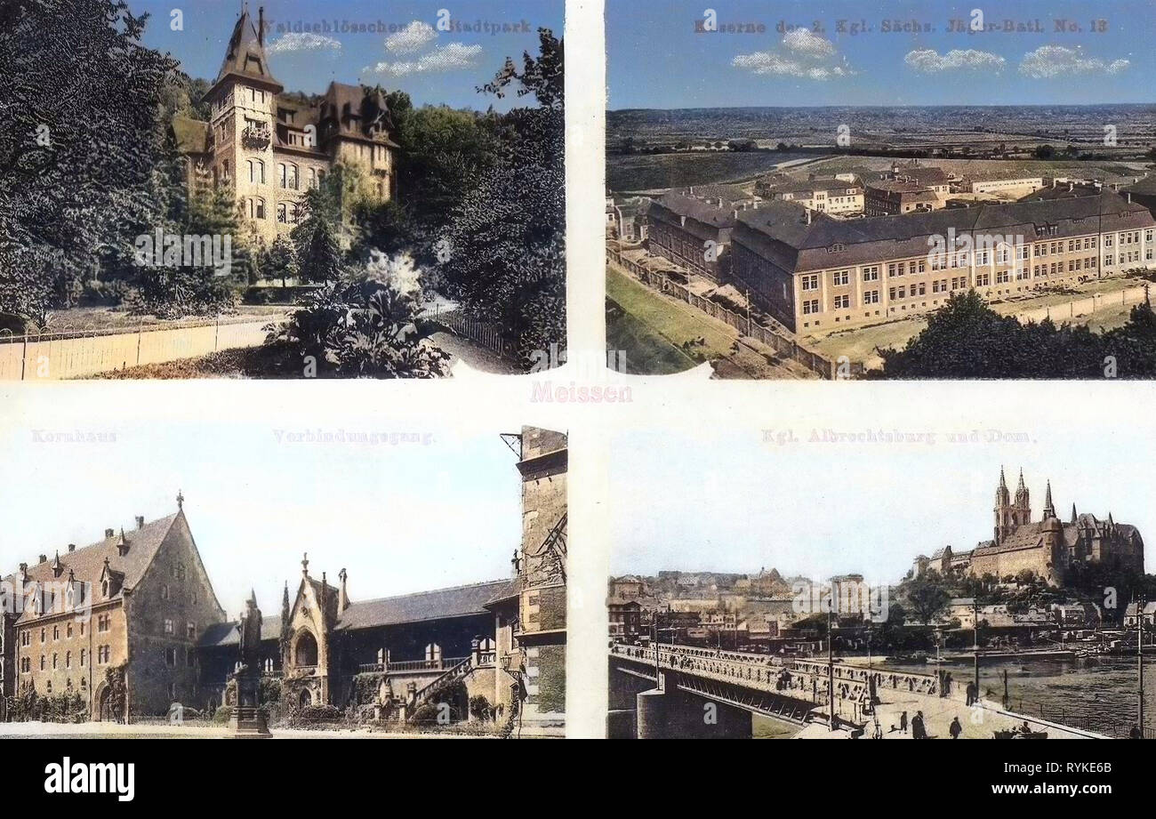 Multiview postcards, Albrechtsburg, Meissen Cathedral, Elbe in Meißen ...